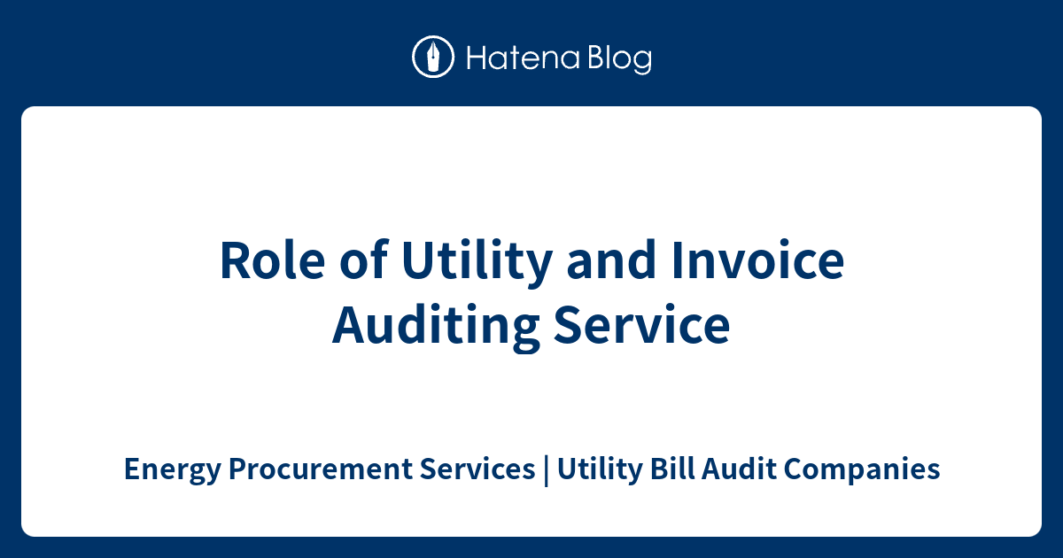 Role of Utility and Invoice Auditing Service - Energy Procurement ...