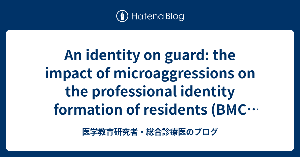 An identity on guard: the impact of microaggressions on the ...
