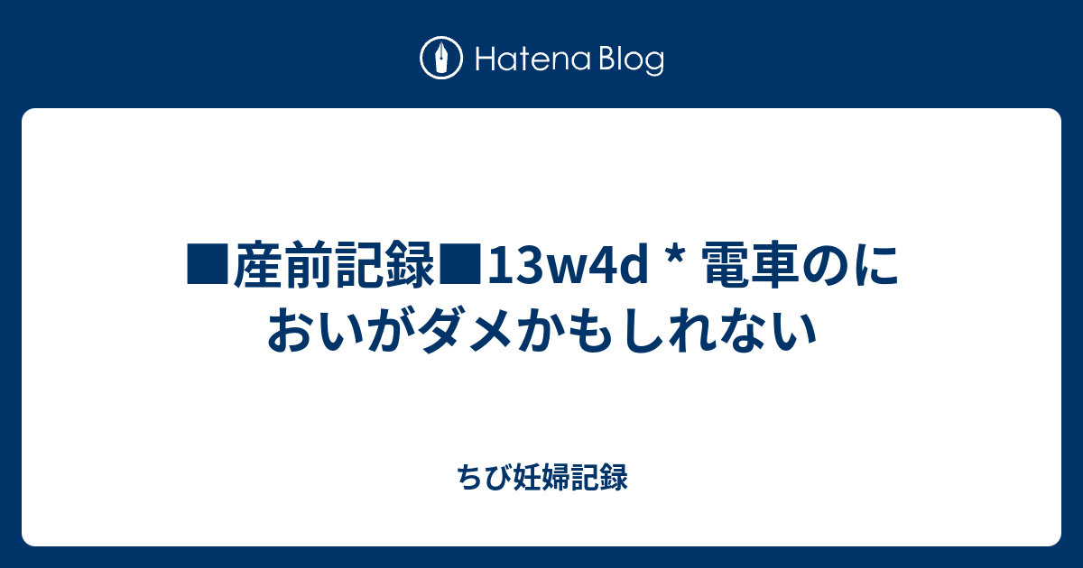 産前記録 13w4d * 電車のにおいがダメかもしれない - ちび妊婦記録