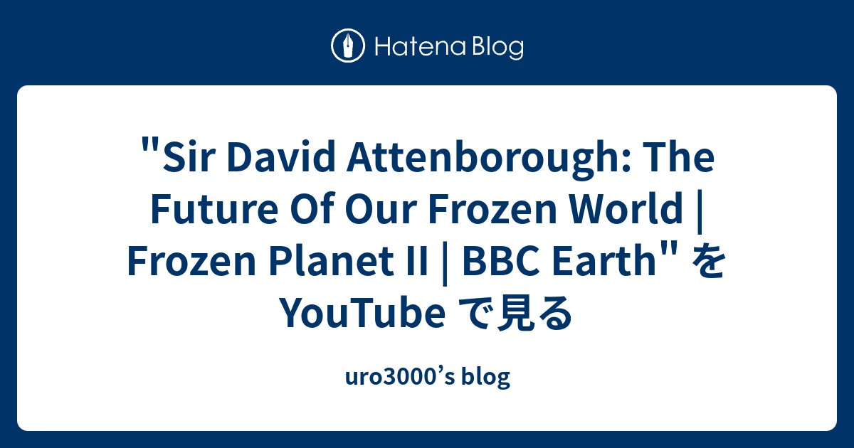 "Sir David Attenborough: The Future Of Our Frozen World | Frozen Planet ...