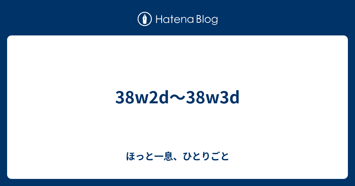38w2d〜38w3d - ほっと一息、ひとりごと