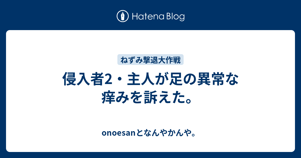 侵入者2・主人が足の異常な痒みを訴えた。 - onoesanとなんやかんや。