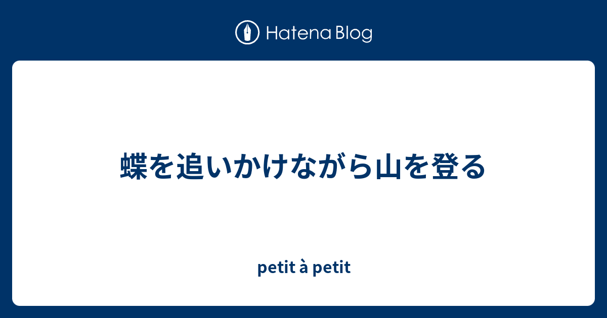 蝶を追いかけながら山を登る - petit à petit