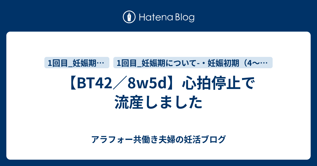 【BT42／8w5d】心拍停止で流産しました - アラフォー共働き夫婦の妊活ブログ