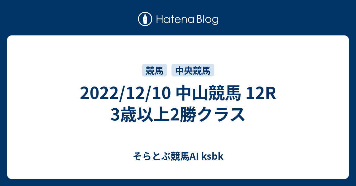 2022/12/10 中山競馬 12R 3歳以上2勝クラス - そらとぶ競馬AI ksbk