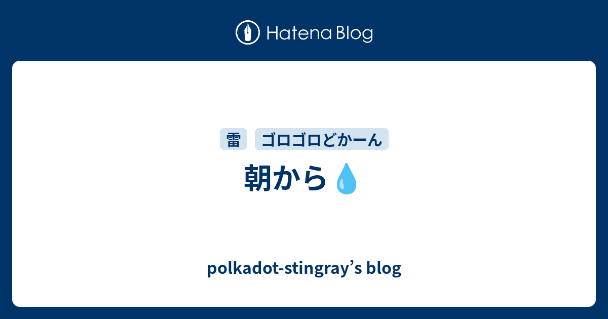 朝から💧 - polkadot-stingray’s blog