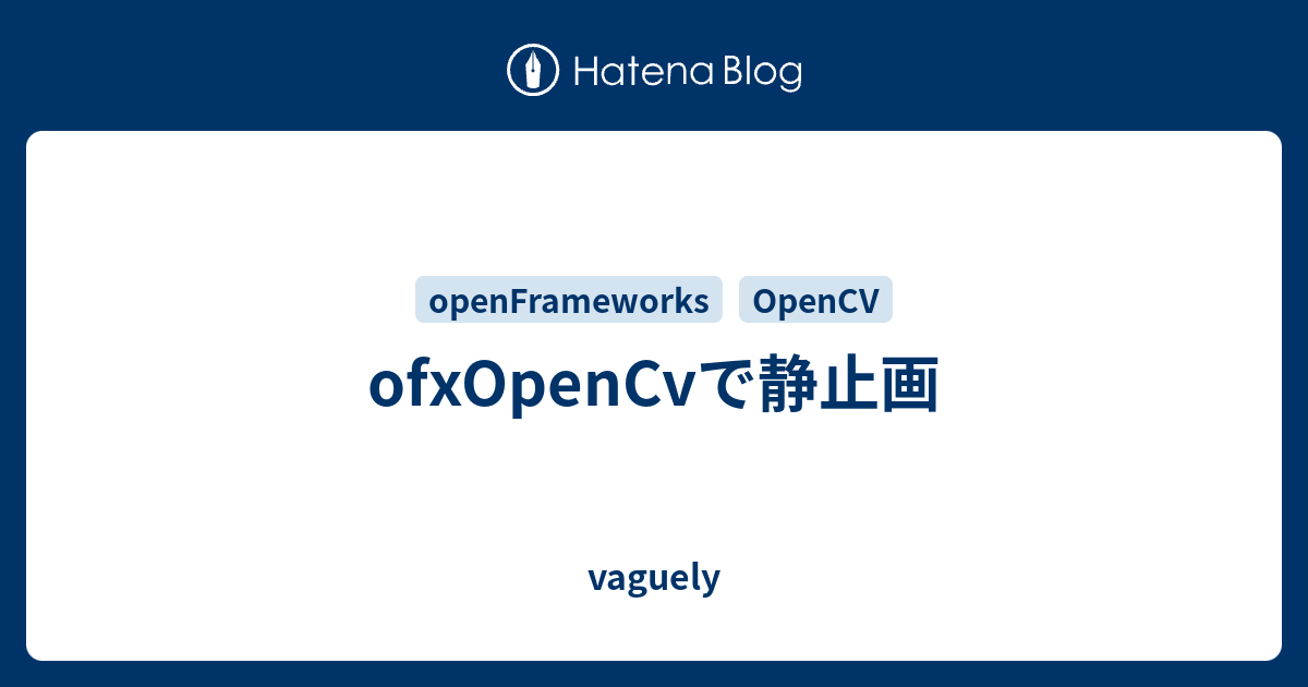 ofxOpenCvで静止画 - vaguely