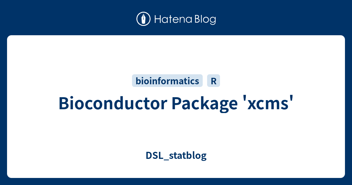 Bioconductor Package 'xcms' - DSL_statblog