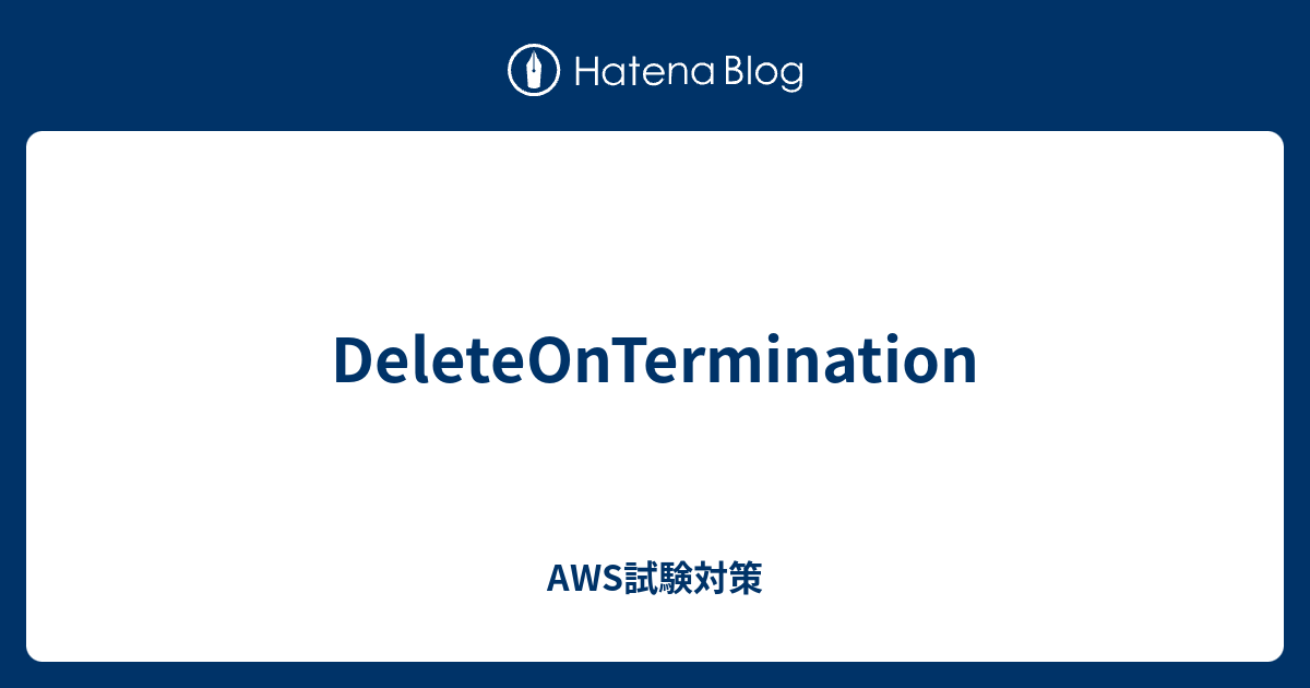 DeleteOnTermination - AWS試験対策
