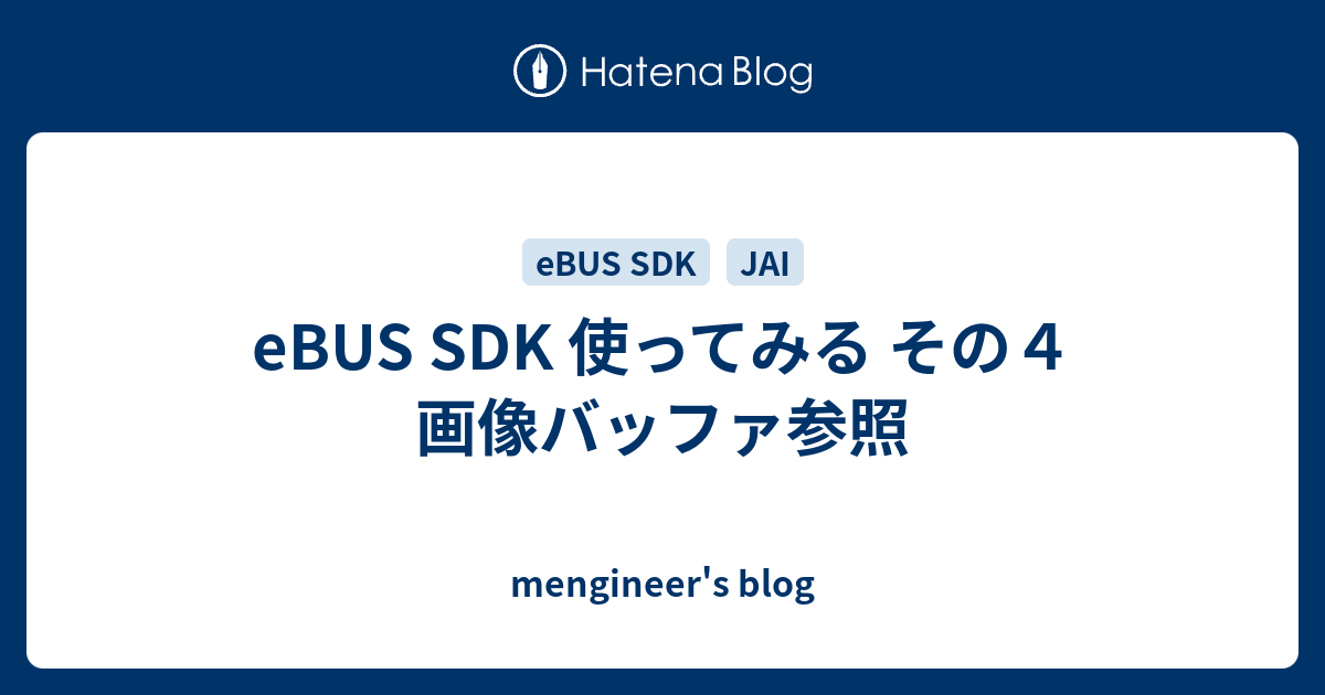 eBUS SDK 使ってみる その4 画像バッファ参照 - mengineer's blog