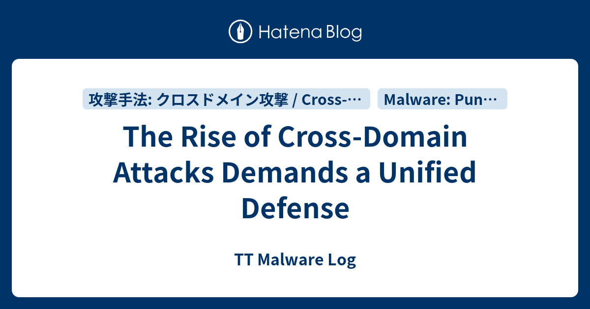 The Rise of Cross-Domain Attacks Demands a Unified Defense - TT Malware Log