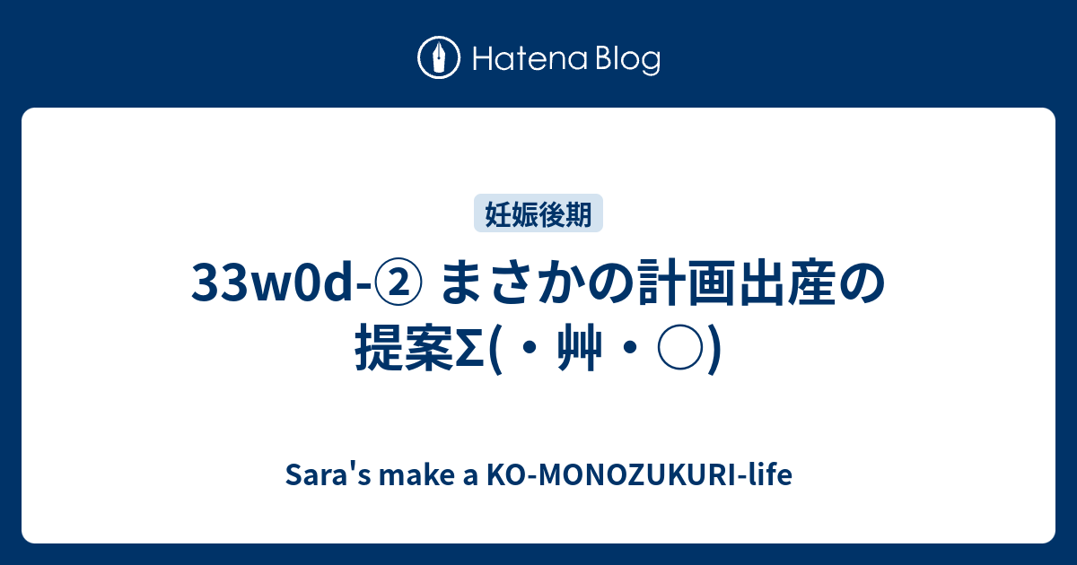 33w0d-② まさかの計画出産の提案Σ(・艸・ ) - Sara's make a KO-MONOZUKURI-life
