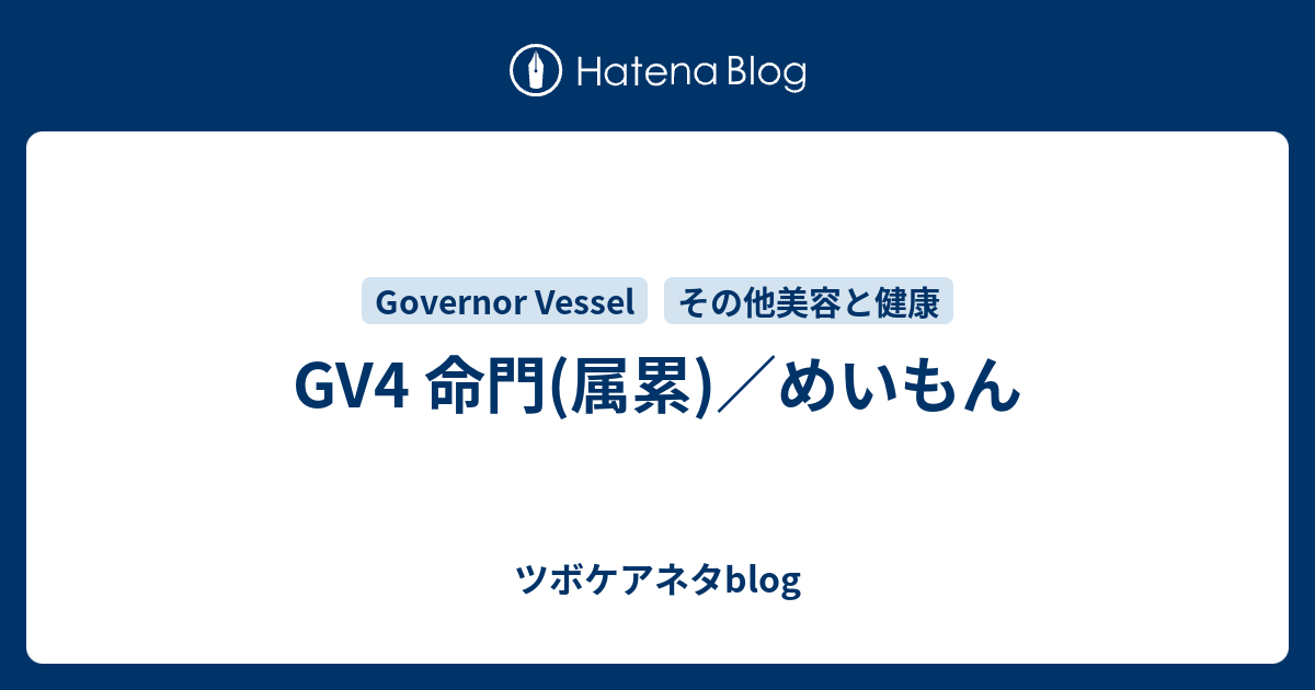 GV4 命門(属累)／めいもん - ツボケアネタblog