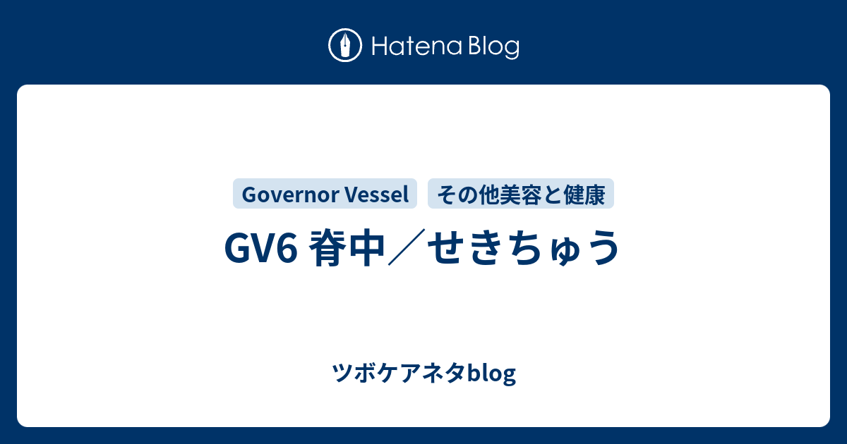 GV6 脊中／せきちゅう - ツボケアネタblog