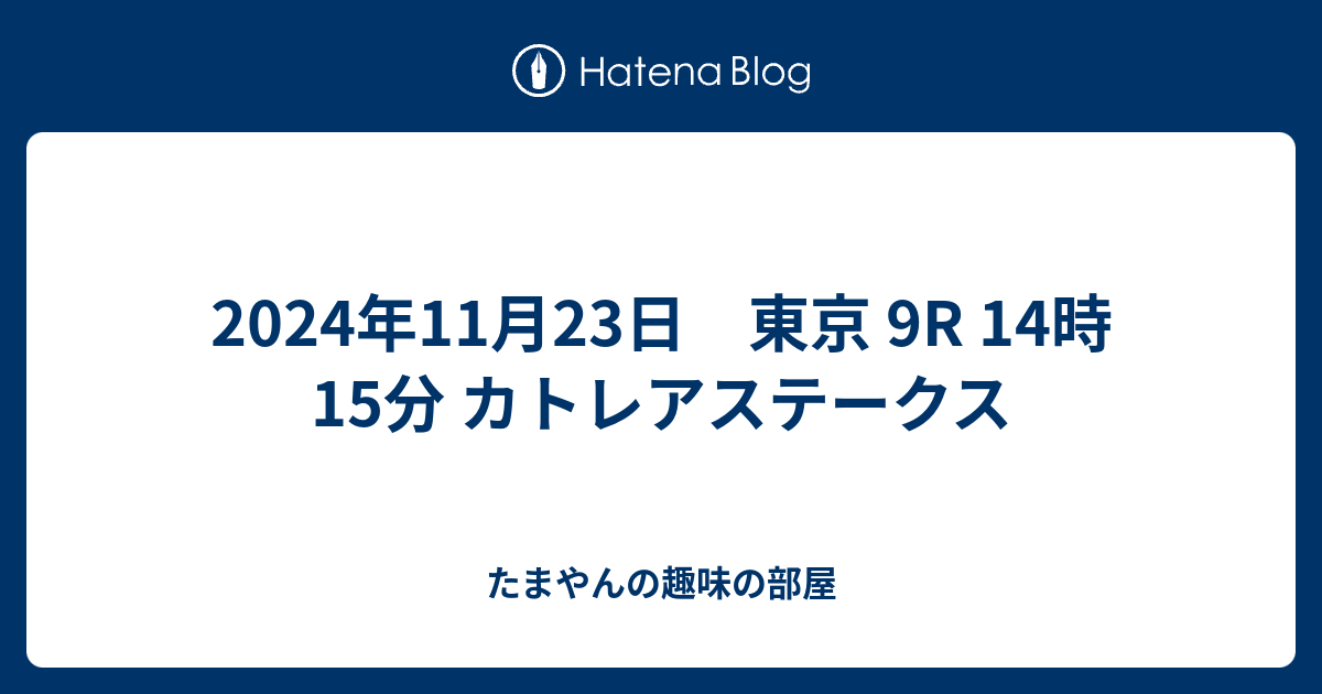 2024年11月23日 東京 9R 14時15分 カトレアステークス - たまやんの趣味の部屋