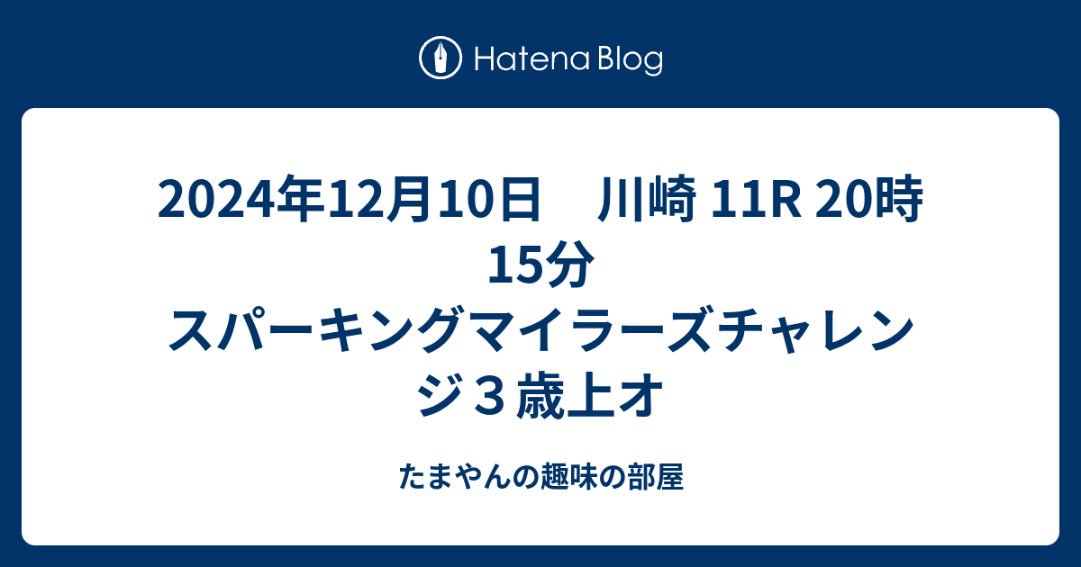 2024年12月10日 川崎 11R 20時15分 スパーキングマイラーズチャレンジ3歳上オ - たまやんの趣味の部屋