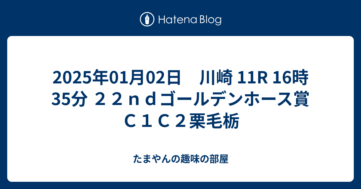 2025年01月02日 川崎 11R 16時35分 22ndゴールデンホース賞C1C2栗毛栃 - たまやんの趣味の部屋