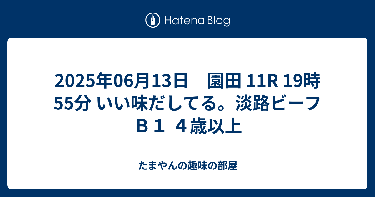 2025年06月13日 園田 11R 19時55分 いい味だしてる。淡路ビーフB1 4歳以上 - たまやんの趣味の部屋