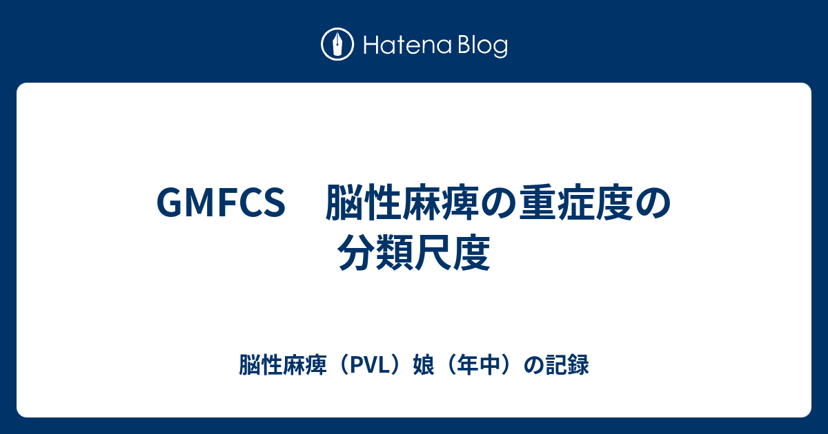 GMFCS 脳性麻痺の重症度の分類尺度 - 脳性麻痺（PVL）娘（年中）の記録