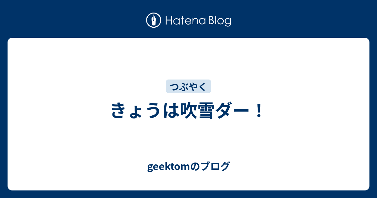 きょうは吹雪ダー！ - geektomのブログ