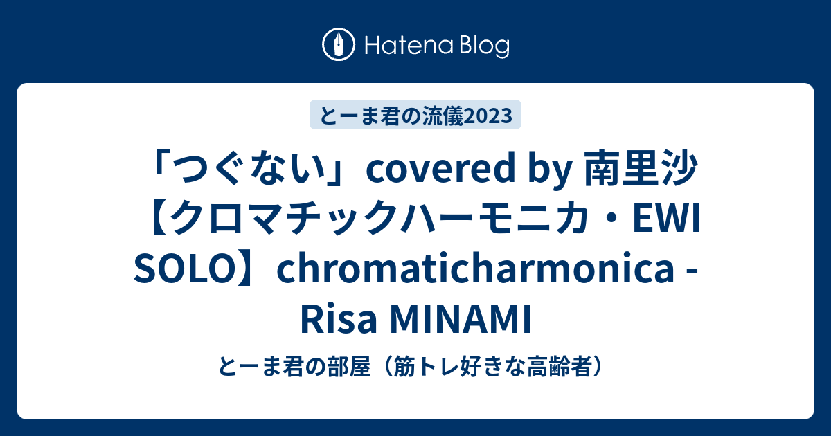 「つぐない」covered by 南里沙【クロマチックハーモニカ・EWI SOLO】chromaticharmonica - Risa MINAMI - とーま君の部屋