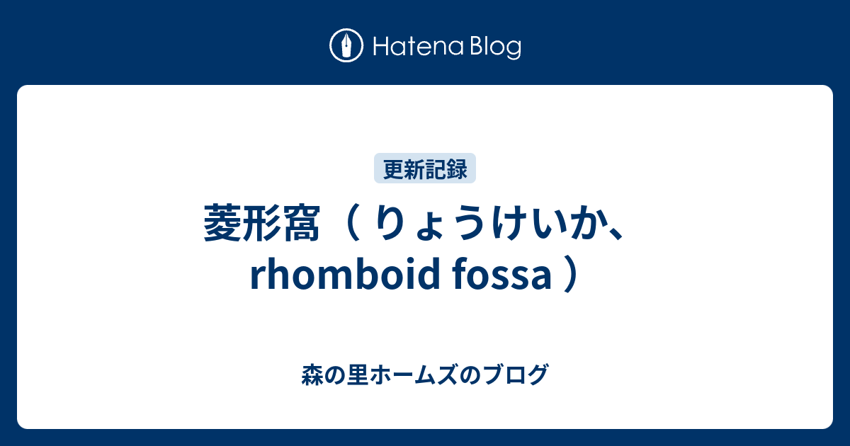 菱形窩（ りょうけいか、rhomboid fossa ） - 森の里ホームズのブログ