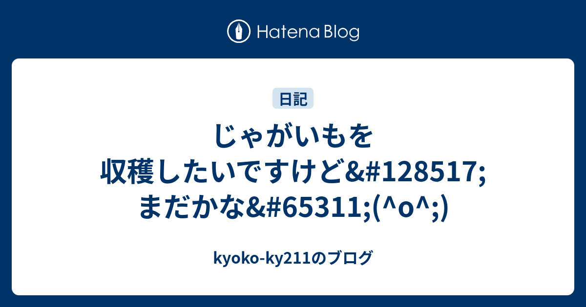 じゃがいもを収穫したいですけど まだかな？(^o^;) - kyoko-ky211のブログ