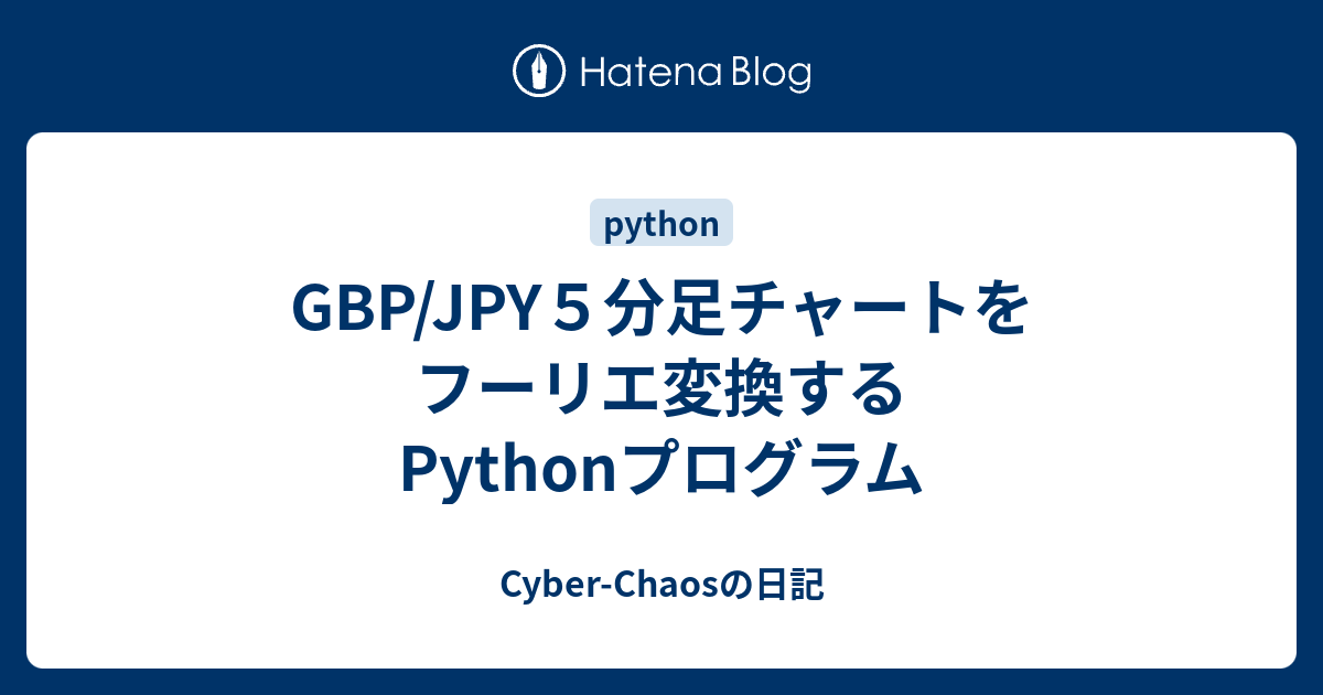 GBP/JPY5分足チャートをフーリエ変換するPythonプログラム - Cyber-Chaosの日記
