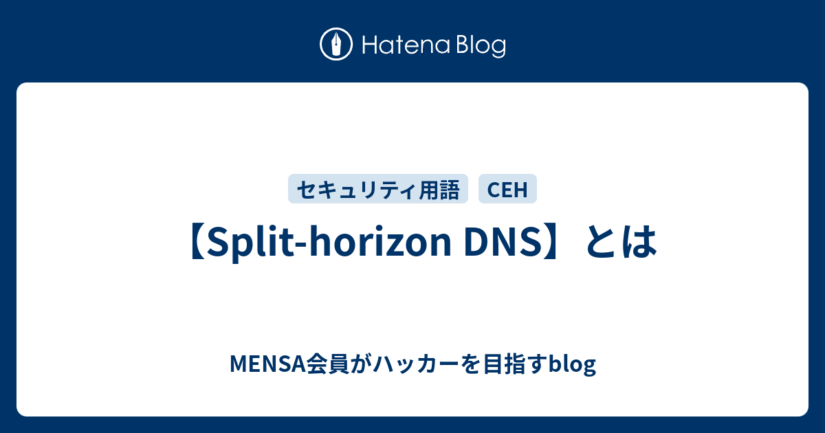 【Split-horizon DNS】とは - MENSA会員がハッカーを目指すblog