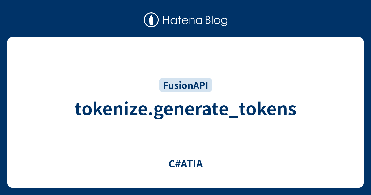 tokenize.generate_tokens - C#ATIA
