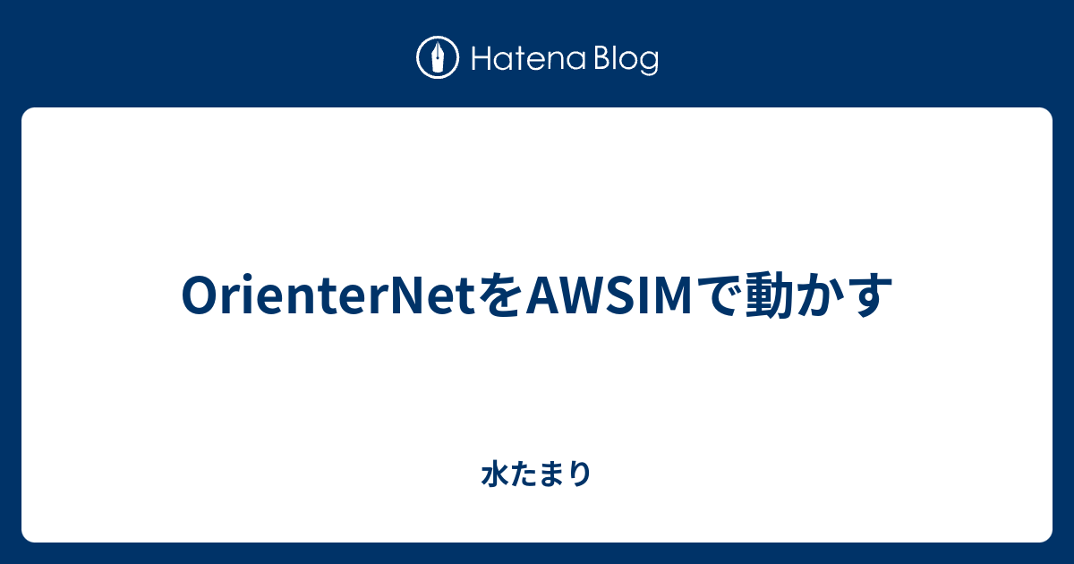 OrienterNetをAWSIMで動かす - 水たまり