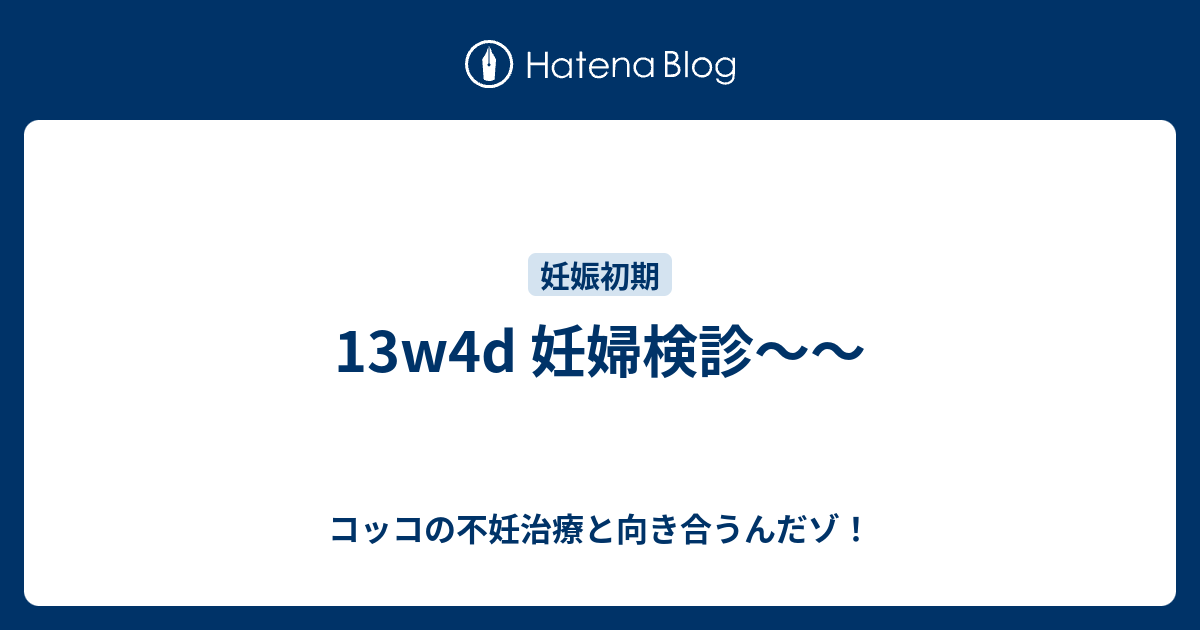 13w4d 妊婦検診〜〜 - コッコの不妊治療と向き合うんだゾ！