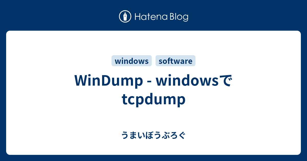WinDump - windowsでtcpdump - うまいぼうぶろぐ