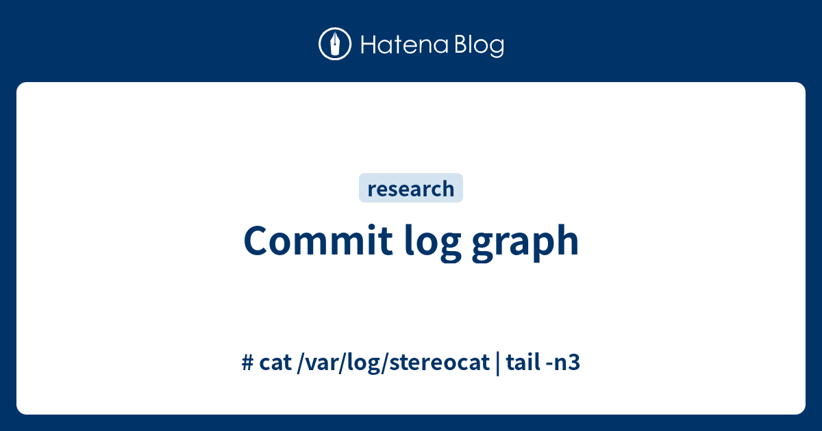 Commit log graph - # cat /var/log/stereocat | tail -n3
