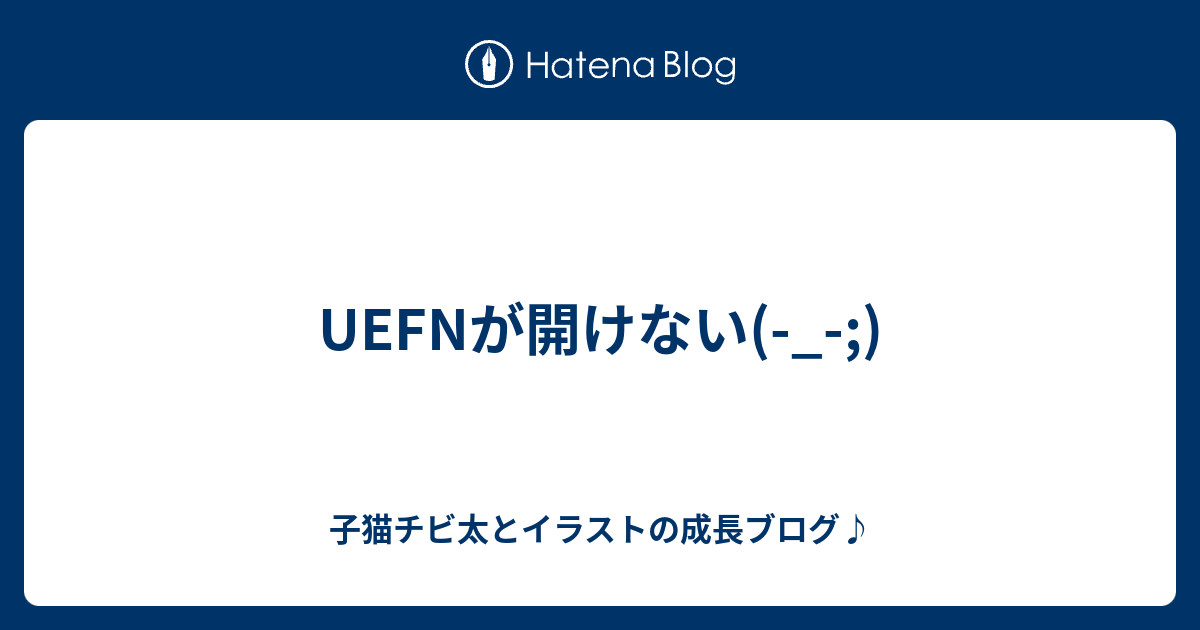 UEFNが開けない(-_-;) - 子猫チビ太とイラストの成長ブログ♪