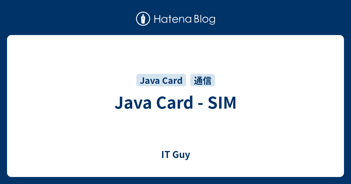 Java Card - SIM - IT Guy