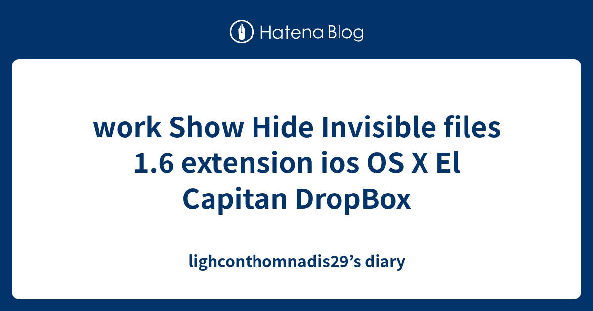 work Show Hide Invisible files 1.6 extension ios OS X El Capitan ...