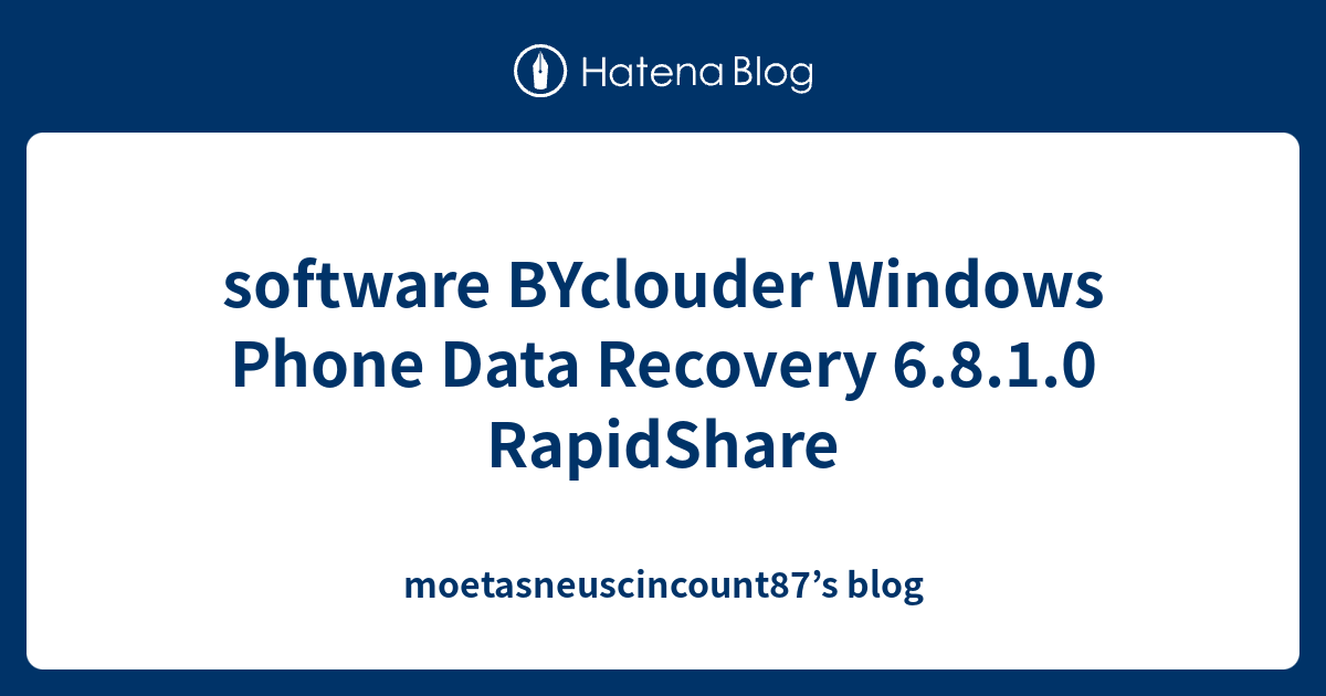 software BYclouder Windows Phone Data Recovery 6.8.1.0 RapidShare ...