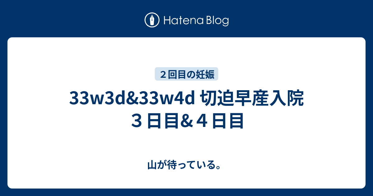 33w3d&33w4d 切迫早産入院3日目&4日目 - 山が待っている。