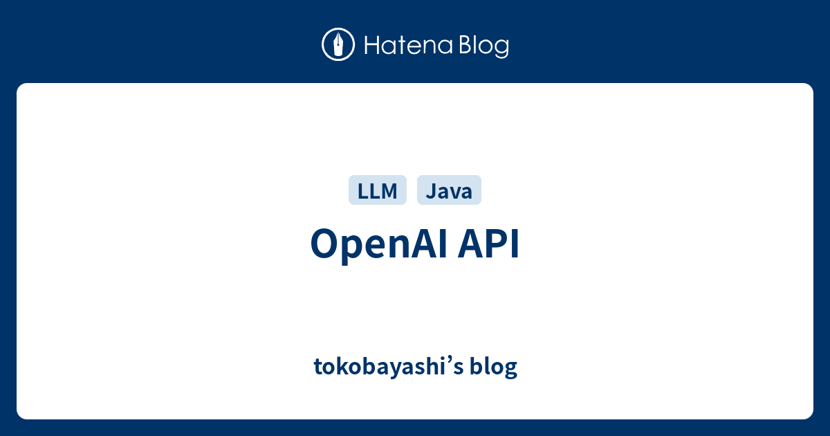 OpenAI API - tokobayashi’s blog