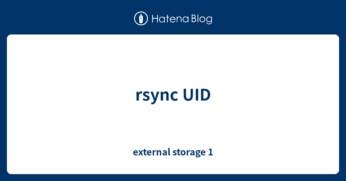 rsync UID - external storage 1
